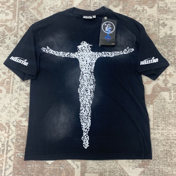 Hellstar | Shirts | Black Qr Code Jesus Graphic Mens Tshirt | Poshmark